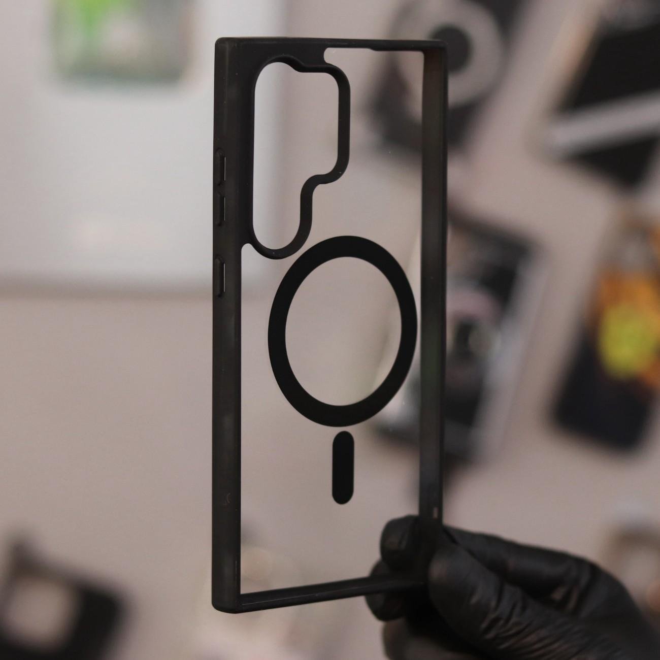 Side Border Silicone Transparent Anti-Yellow Case-Black-S25 Ultra ...