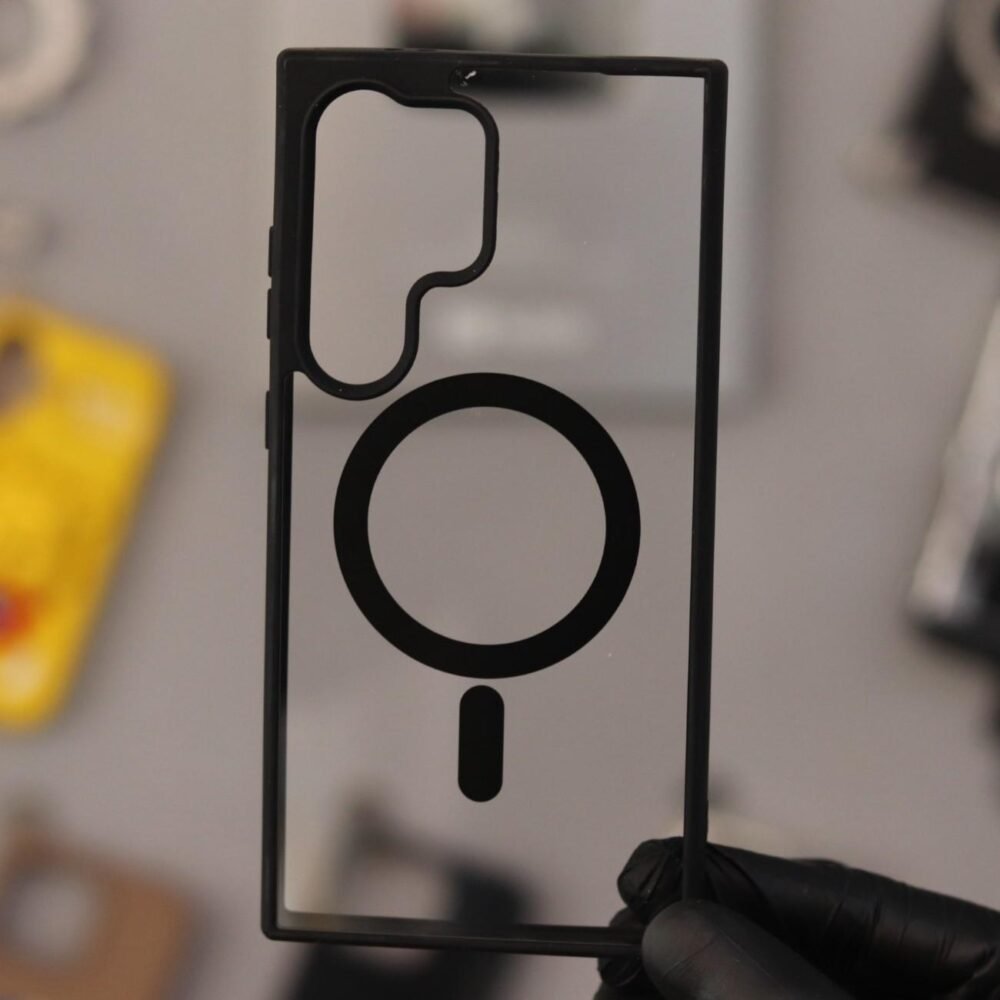 Side Border Silicone Transparent Anti-Yellow Case-Black-S25 Ultra ...