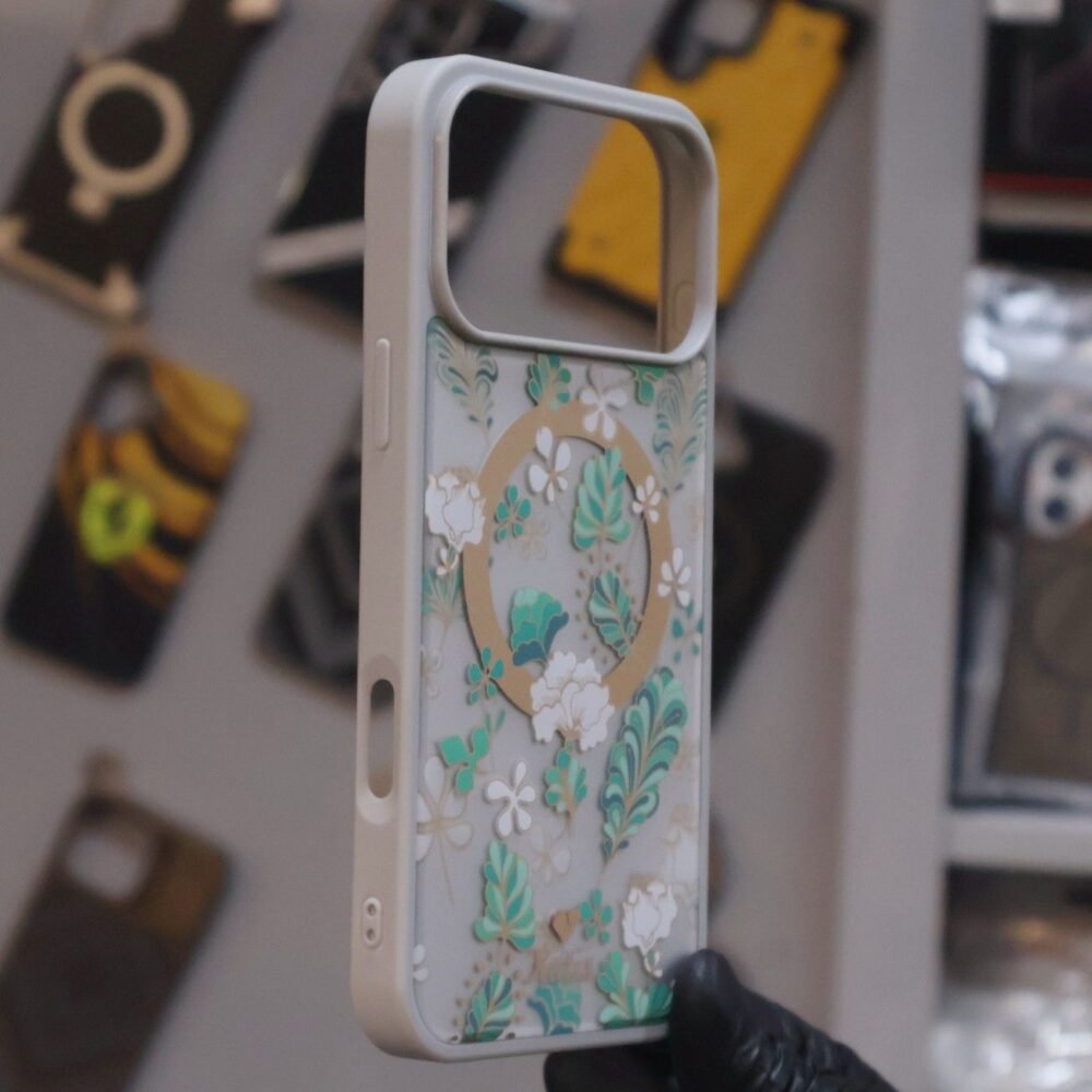 Kutis Floral Printed Shockproof MagSafe Case-Grey-iPhone 17 Pro Max ...